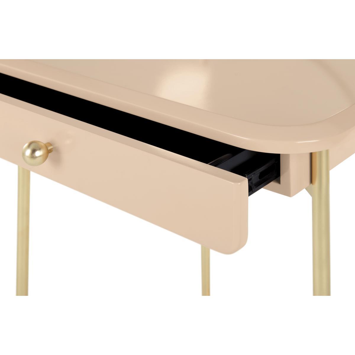 Maddie Dressing Table, Pink & Brass | Flitch
