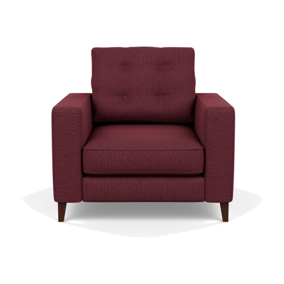 Heal's Mistral Armchair Smart Linen Mix Maroon Bitter Chocolate Feet ...