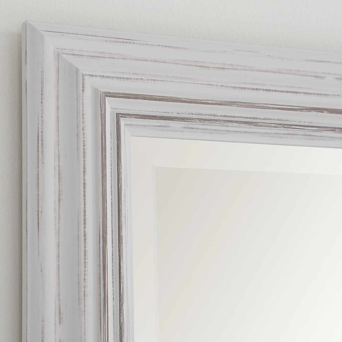 Distressed White Framed Wall Mirror - Distressed White / 20kg / Wall ...