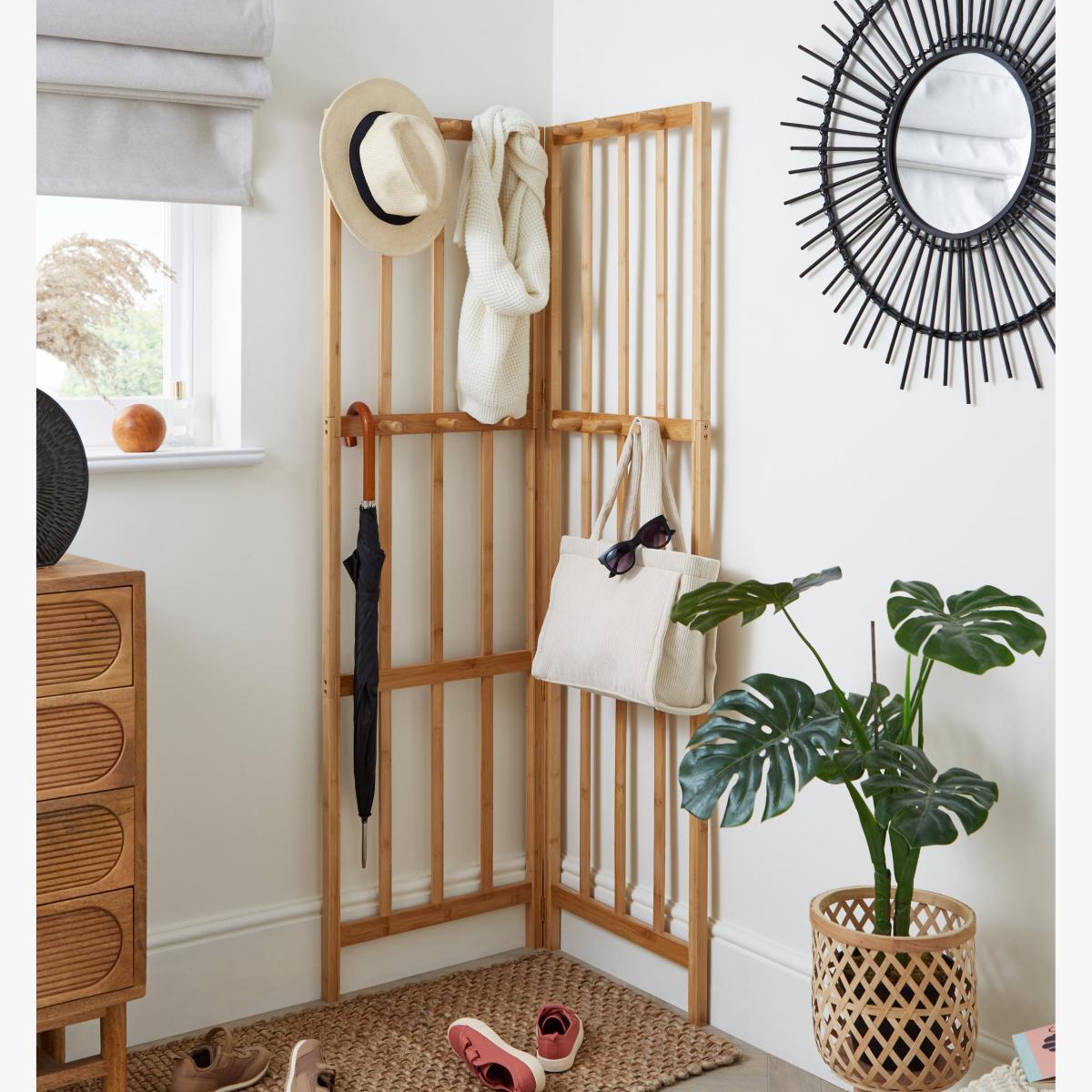 Bamboo Corner Coat Stand Brown Flitch